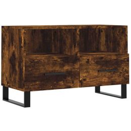 Jinlefu - TV-Schrank Räuchereiche 80x36x50 cm Holzwerkstoff vidaXL