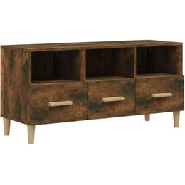 Jinlefu - TV-Schrank Räuchereiche 102x36x50 cm Holzwerkstoff vidaXL