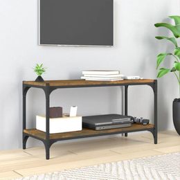 Torana - TV-Schrank Räuchereiche 80x33x41 cm Holzwerkstoff und Stahl