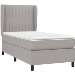 Boxspringbett mit Matratze Hellgrau 90x200 cm Stoff vidaXL