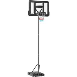 Sportnow - 2-in-1 Basketballständer, 195-370 cm Höhenverstellbarer Basketballkorb mit Ständer, Backboard Ständer mit Rollen, Basketballanlage für