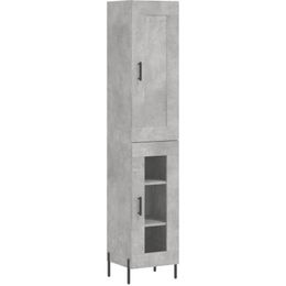 Highboard Betongrau 34,5x34x180 cm Holzwerkstoff vidaXL