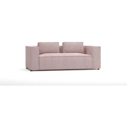 Modernes Sofa 2-Sitzer Porto aus Puderrosa Cord