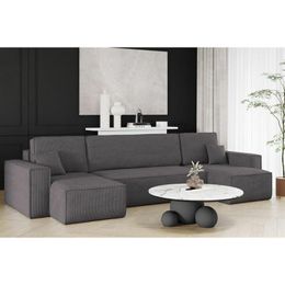 Wohnlandschaft Schlafsofa Sofa maris Stoff Poso Anthrazit