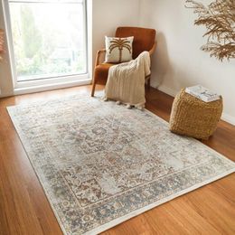 Perseteppich Kurzflor Wohnzimmer Waschbar Vintage Orient Braun 200 x 275 cm - Surya