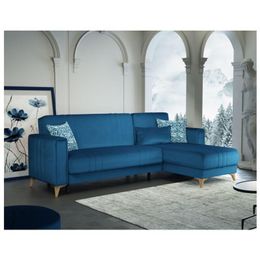 Eckschlafsofa 225x151 cm, blaue Farbe - Trebbia