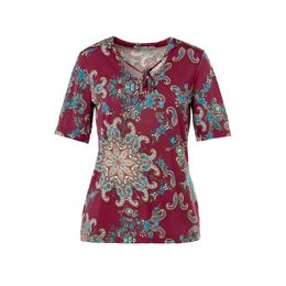 Quiosque Bluse '1LZ002' Damen Gr&ouml;&szlig;e S creme / t&uuml;rkis / apricot / bordeaux