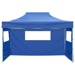 vidaXL Faltzelt mit 3 Seitenteilen 3x4,5 m Blau