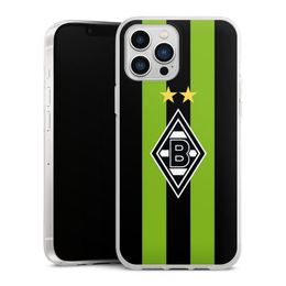 DeinDesign iPhone 13 Pro Max Handy Silikon H&uuml;lle Case transparent Handyh&uuml;lle Stripes Borussia M&ouml;nchengladbach Gladbach Silikon Case