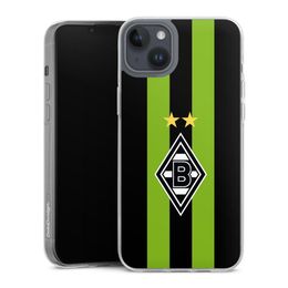 DeinDesign iPhone 14 Plus Handy Silikon H&uuml;lle Case transparent Handyh&uuml;lle Stripes Borussia M&ouml;nchengladbach Gladbach Silikon Case