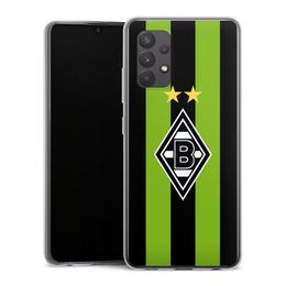 DeinDesign Galaxy A32 4G Handy Silikon H&uuml;lle Case transparent Handyh&uuml;lle Stripes Borussia M&ouml;nchengladbach Gladbach Silikon Case