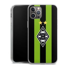 DeinDesign iPhone 12 Pro Max Handy Silikon H&uuml;lle Case transparent Handyh&uuml;lle Stripes Borussia M&ouml;nchengladbach Gladbach Silikon Case