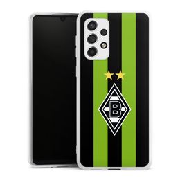 DeinDesign Galaxy A33 5G Handy Silikon H&uuml;lle Case transparent Handyh&uuml;lle Borussia M&ouml;nchengladbach Gladbach Stripes Silikon Case