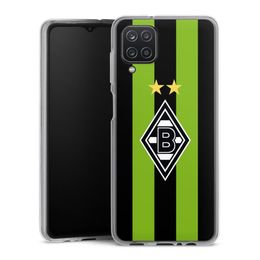 DeinDesign Galaxy A12 Handy Silikon H&uuml;lle Case transparent Handyh&uuml;lle Borussia M&ouml;nchengladbach Gladbach Stripes Silikon Case