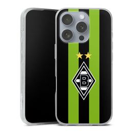 DeinDesign iPhone 16 Pro Handy Silikon H&uuml;lle Case transparent Handyh&uuml;lle Stripes Borussia M&ouml;nchengladbach Gladbach Silikon Case