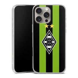 DeinDesign iPhone 16 Pro Max Handy Silikon H&uuml;lle Case transparent Handyh&uuml;lle Stripes Borussia M&ouml;nchengladbach Gladbach Silikon Case