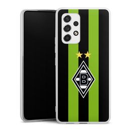 DeinDesign Galaxy A53 5G Handy Silikon H&uuml;lle Case transparent Handyh&uuml;lle Borussia M&ouml;nchengladbach Gladbach Stripes Silikon Case