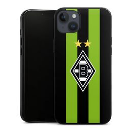 DeinDesign iPhone 14 Plus Handy Silikon H&uuml;lle Case schwarz Handyh&uuml;lle Stripes Borussia M&ouml;nchengladbach Gladbach