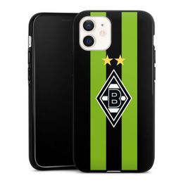 DeinDesign iPhone 12 Handy Silikon H&uuml;lle Case schwarz Handyh&uuml;lle Stripes Borussia M&ouml;nchengladbach Gladbach