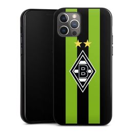 DeinDesign iPhone 12 Pro Handy Silikon H&uuml;lle Case schwarz Handyh&uuml;lle Stripes Borussia M&ouml;nchengladbach Gladbach