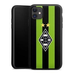 DeinDesign iPhone 11 Handy Premium Silikon H&uuml;lle Handyh&uuml;lle schwarz Case Stripes Borussia M&ouml;nchengladbach Gladbach Silikon Premium Case