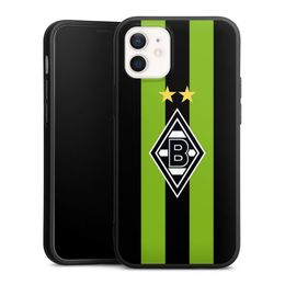 DeinDesign iPhone 12 mini Handy Premium Silikon H&uuml;lle Handyh&uuml;lle schwarz Case Stripes Borussia M&ouml;nchengladbach Gladbach Silikon Premium Case