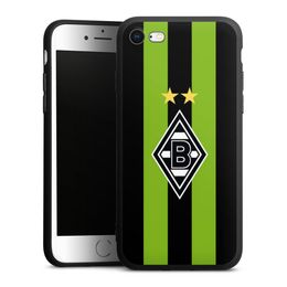 DeinDesign iPhone SE (2020) Handy Premium Silikon H&uuml;lle Handyh&uuml;lle schwarz Case Borussia M&ouml;nchengladbach Gladbach Stripes Silikon Premium Case