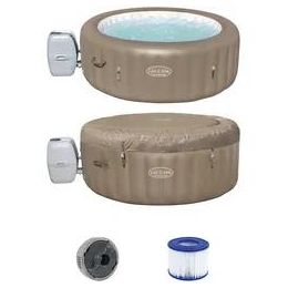 Whirlpool Bestway "LAY-Z-SPA Palm Springs AirJetTM" Whirlpools Gr. H: 71 cm, 916 l, beige ØxH: 196x71 cm, für bis zu 6 Personen