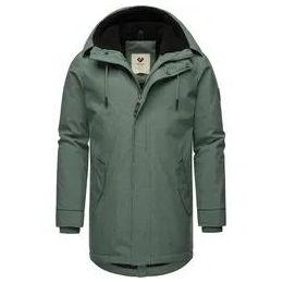 Kurzmantel Ragwear "Mr Smithem YOUMODO" Gr. M (50), grau (graugrün) Herren Mäntel Lange Winterjacke mit Kapuze