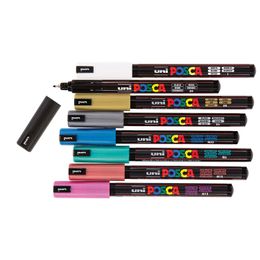 buttinette POSCA Metallic-Marker, extra fein, PC1MR, 8 Stifte