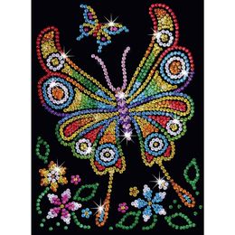 buttinette Sequin Art Paillettenbild "Schmetterling", 25 x 34 cm