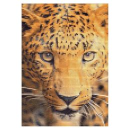 buttinette Diamantenstickerei-Set "Leopard", 24 x 34 cm