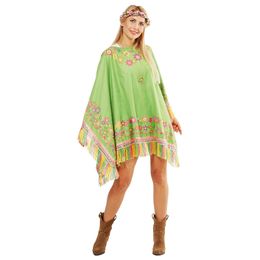 buttinette Hochwertiger Hippie-Poncho "Flower Power"