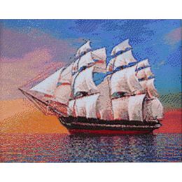 buttinette Diamantenstickerei-Set "Segelschiff", 48 x 38 cm