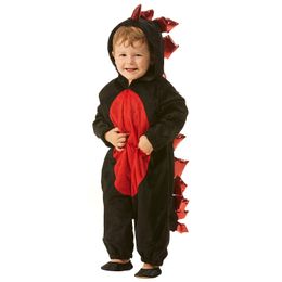 buttinette Drachen-Overall für Kinder, schwarz/rot