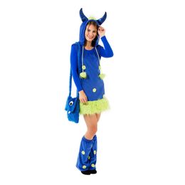 buttinette Monsterkleid für Damen, blau/grün