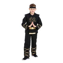 buttinette Kinderkostüm "Ninja", schwarz/gold