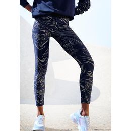 active by Lascana LASCANA ACTIVE Funktionsleggings '-Sportleggings' mehrfarbig Gr. S (36/38) für Damen. Mit Print, Schriftzug. Figurbetont