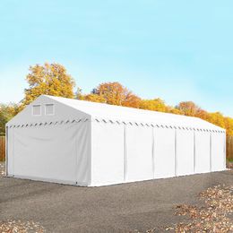 TOOLPORT 6x12 m Lagerzelt, PVC-Plane, weiß, mit Bodenrahmen, mit Statik (Erduntergrund) - (58504)