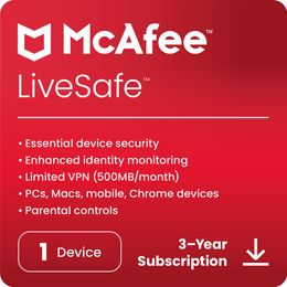 Acer McAfee LiveSafe – 1 Gerät – 3-Jahres-Abonnement