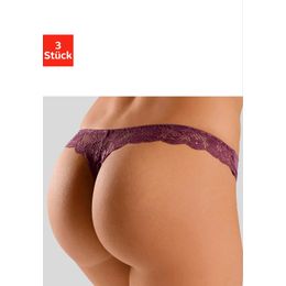 petite fleur by Lascana Damen String, beere+creme+schwarz, Gr&ouml;&szlig;e 32/34