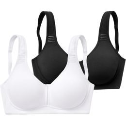 petite fleur by Lascana Damen T-Shirt-BH, schwarz+wei&szlig;, Gr&ouml;&szlig;e 85B