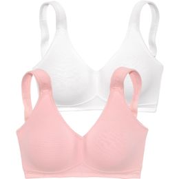 petite fleur by Lascana Damen Soft-BH, rosa+wei&szlig;, Gr&ouml;&szlig;e 105B