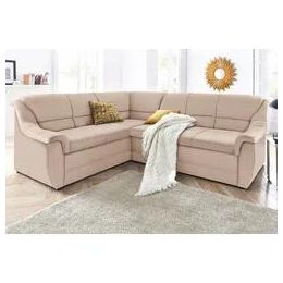 Ecksofa DOMO collection "Lale L-Form" Sofas Gr. B/H/T: 251cm x 88cm x 193cm, Microfaser PRIMABELLE, langer Schenkel rechts, ohne Bettfunktion, beige (natur) mit langem Schenkel, wahlweise Bettfunktion