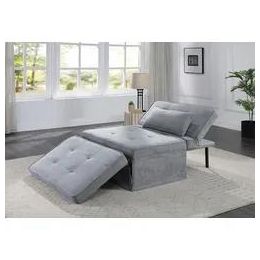 Schlafsofa ATLANTIC HOME COLLECTION "Finn" Sofas Gr. Liegefläche (Breite x Länge): 100cm x 190cm, Strukturstoff, grau wandelbar zum Loungesessel, Relaxliege und Gästebett, inkl. Kissen