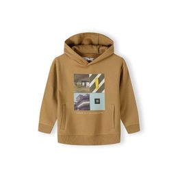 MINOTI Sweatshirt Jungen Gr&ouml;&szlig;e 98/104 hellbraun / dunkelgrau / mint