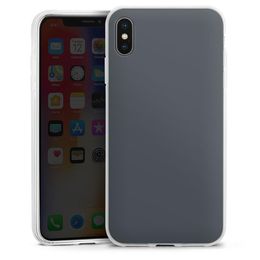 DeinDesign iPhone Xs Max Handy Silikon H&uuml;lle Case transparent Handyh&uuml;lle Anthracite Grey Unicoloured Silikon Case