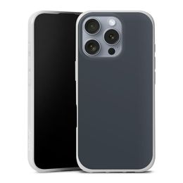DeinDesign iPhone 16 Pro Handy Silikon H&uuml;lle Case wei&szlig; Handyh&uuml;lle Anthracite Grey Unicoloured Silikon Case