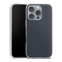 DeinDesign iPhone 16 Pro Handy Silikon H&uuml;lle Case transparent Handyh&uuml;lle Anthracite Grey Unicoloured Silikon Case