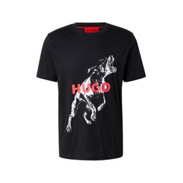 Hugo T-Shirt 'Deyladec' Herren Gr&ouml;&szlig;e S cranberry / schwarz / offwhite
